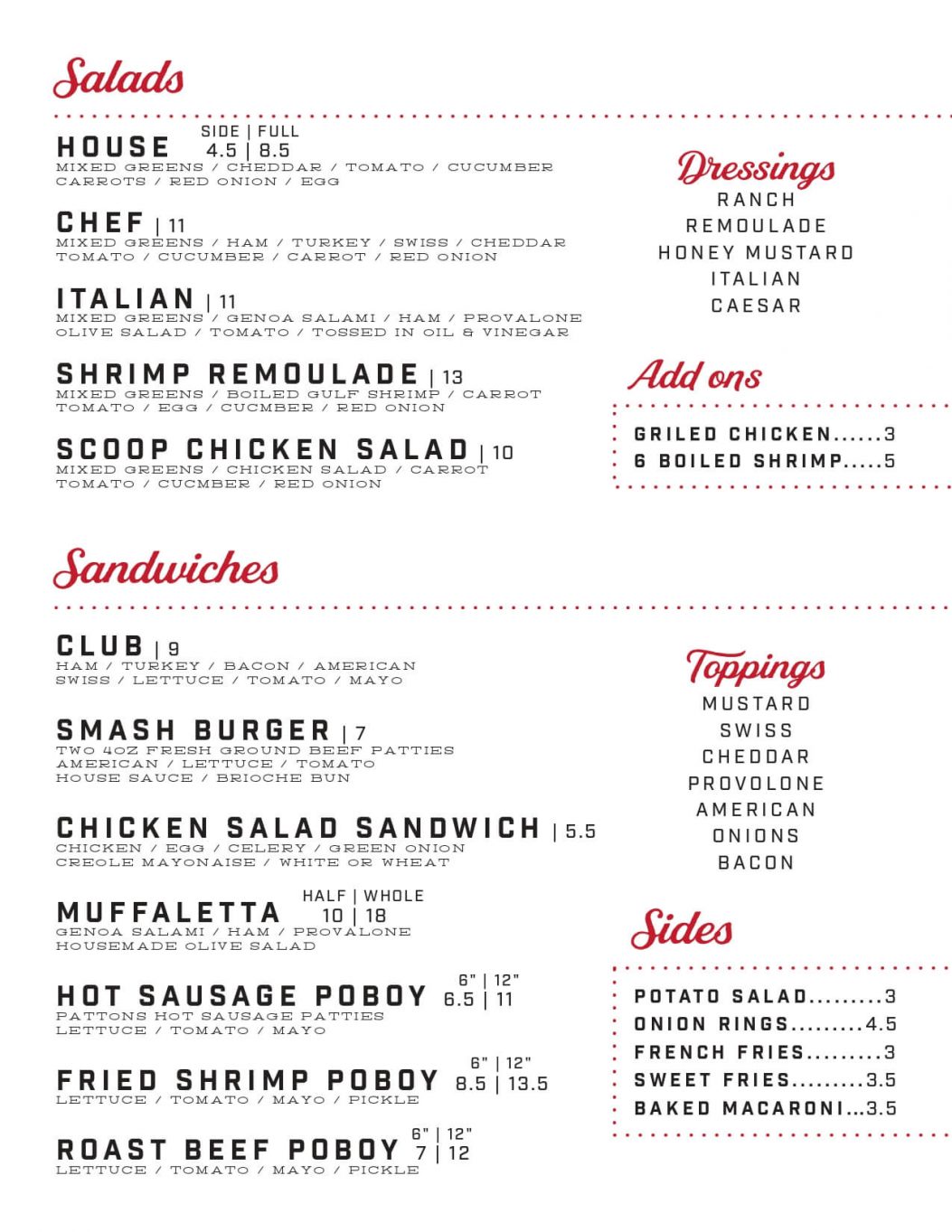 Menu - LeBlanc's Creole Kitchen